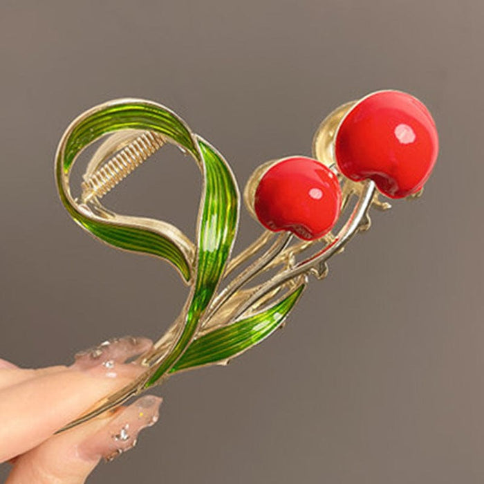 Cherry Metal Claw Clip